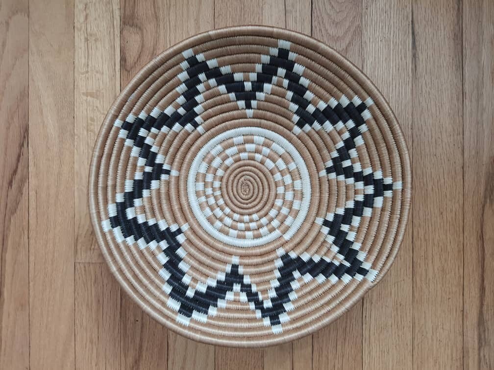 African Wall Rwanda Basket/ Boho Hanging Wall Basket/ Woven Wall Art ...