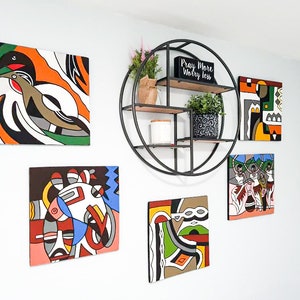 LOVE DOVE BIRD Multicolor Imigongo Rwanda Painting/ African Handcraft ...