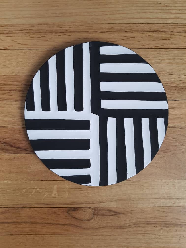 Black & White Imigongo Rwanda Painting/ African Handcraft Wall Decor ...