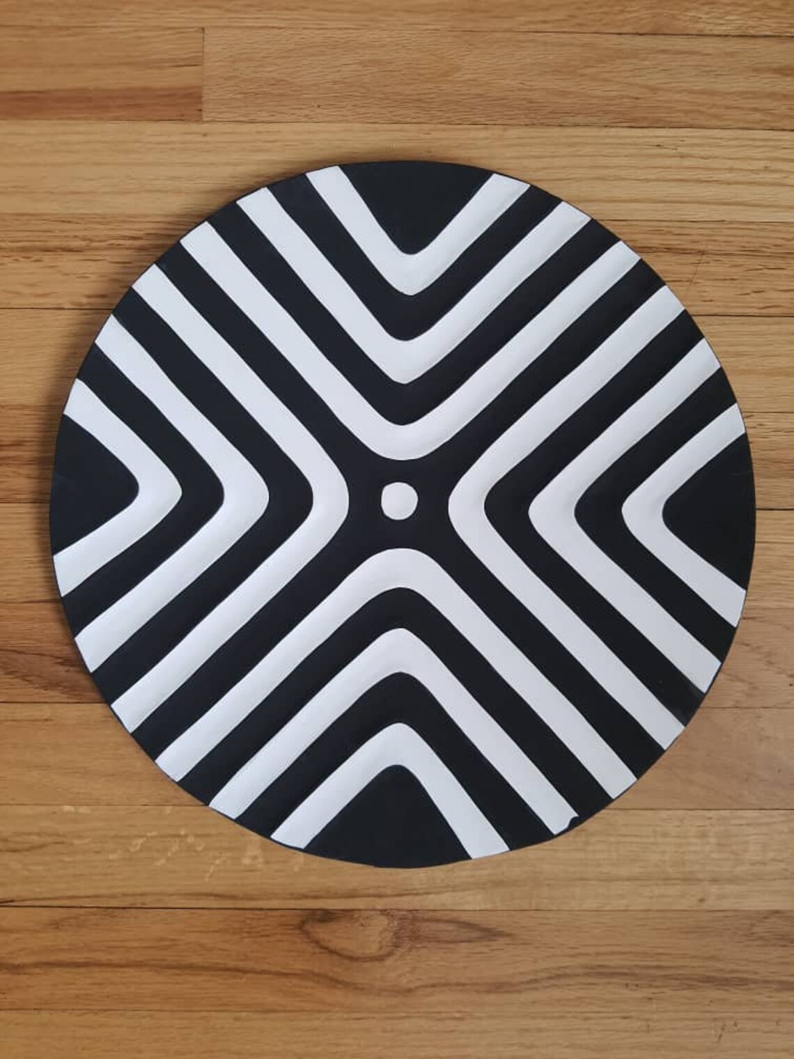 Black & White Imigongo Rwanda Painting/ African Handcraft Wall Decor ...