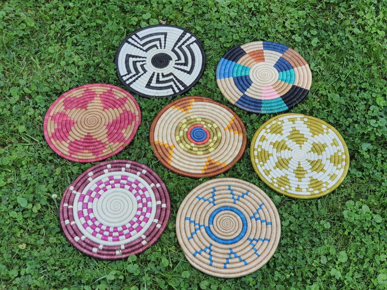 African Rwanda Trivet/ African Woven Trivet/ Wall Decor/ Gift for Mom ...