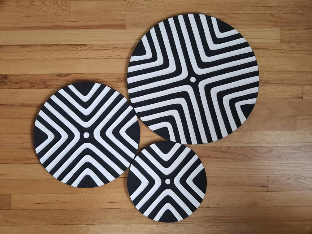 Black & White Imigongo Rwanda Painting/ African Handcraft Wall Decor ...