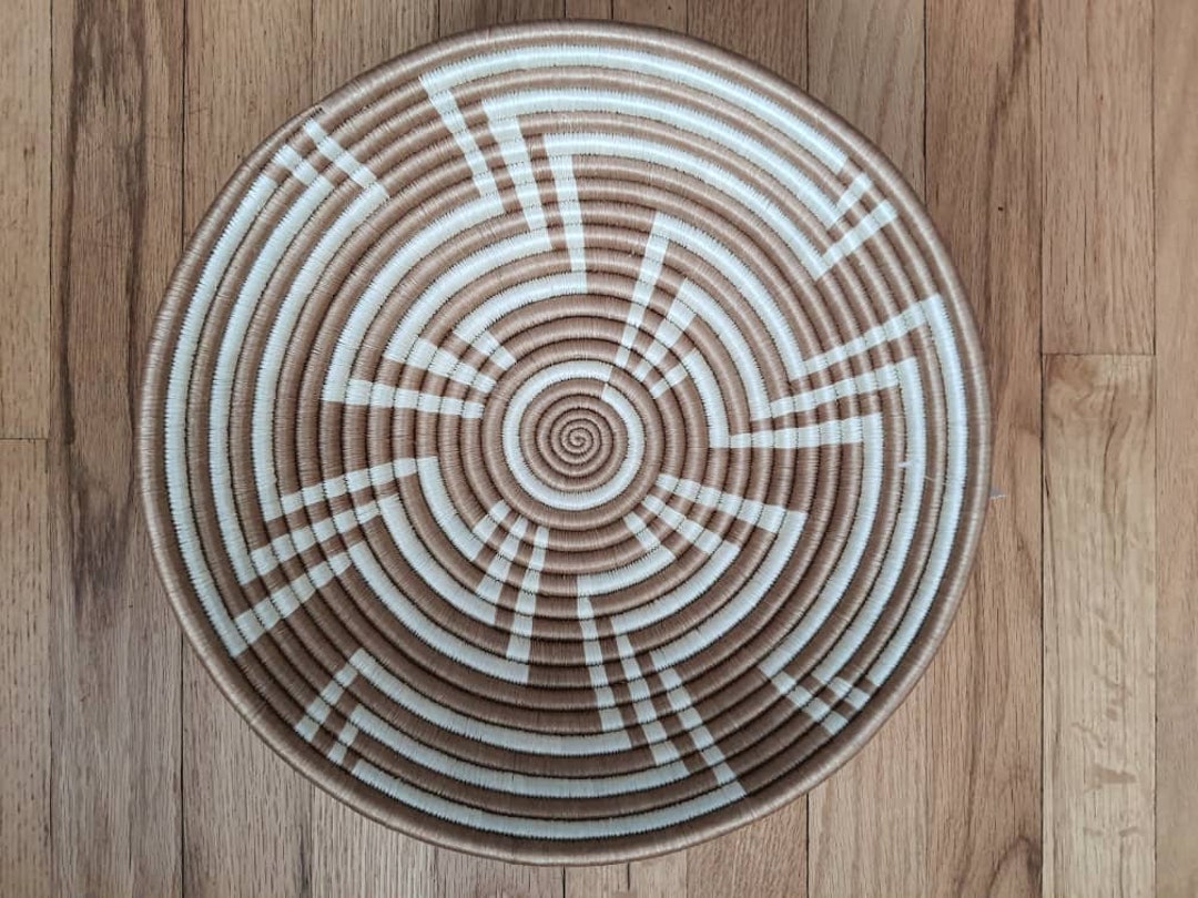 African Wall Rwanda Basket/ Boho Hanging Wall Basket/ Woven Wall Art ...