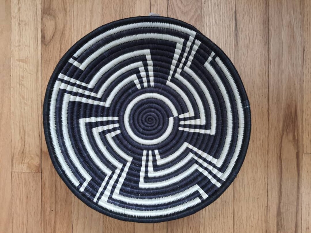 African Wall Rwanda Basket/ Boho Hanging Wall Basket/ Woven Wall Art ...
