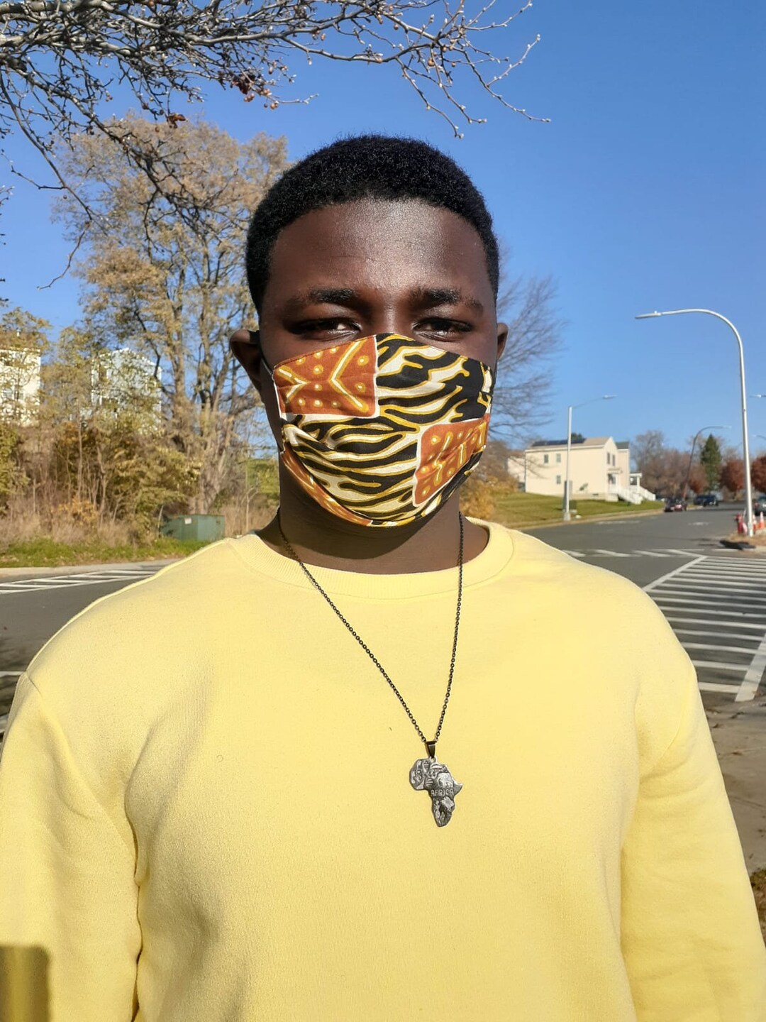 African Print Face Mask/ Handmade/ Face Mask/ Reversible Ankara Face ...