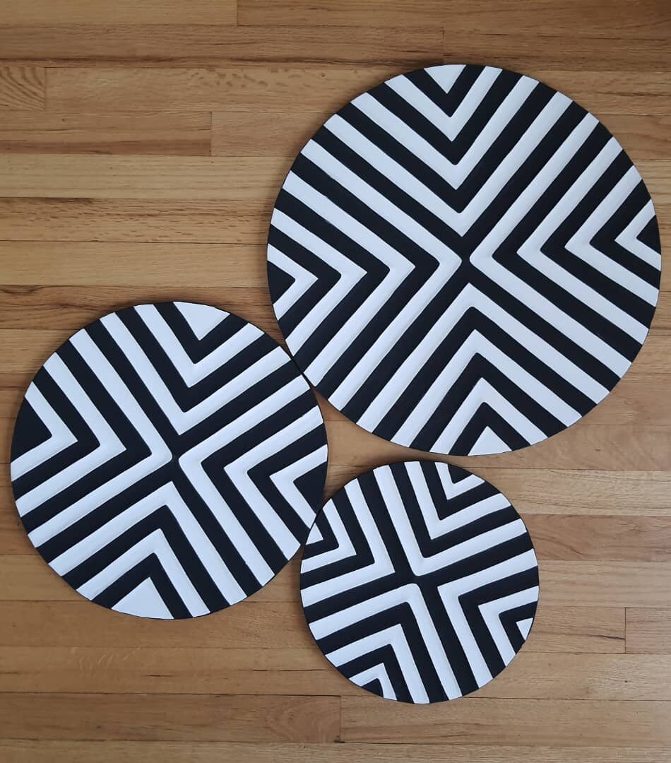 Black & White Imigongo Rwanda Painting/ African Handcraft Wall Decor ...