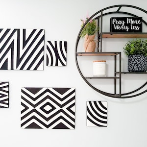 Black & White Imigongo Rwanda Painting/ African Handcraft Wall Decor ...