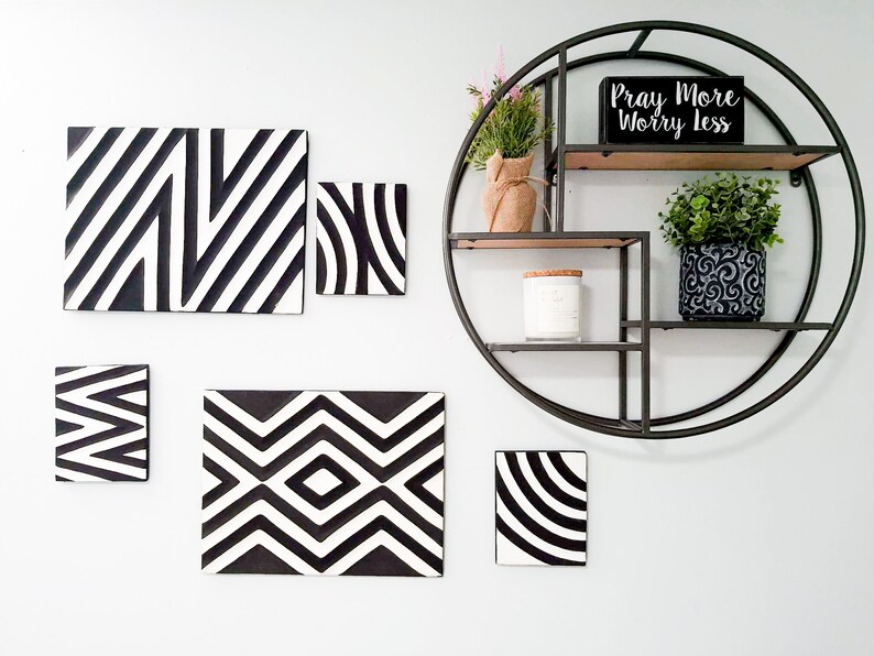 Black & White Imigongo Rwanda Painting/ African Handcraft Wall Decor ...