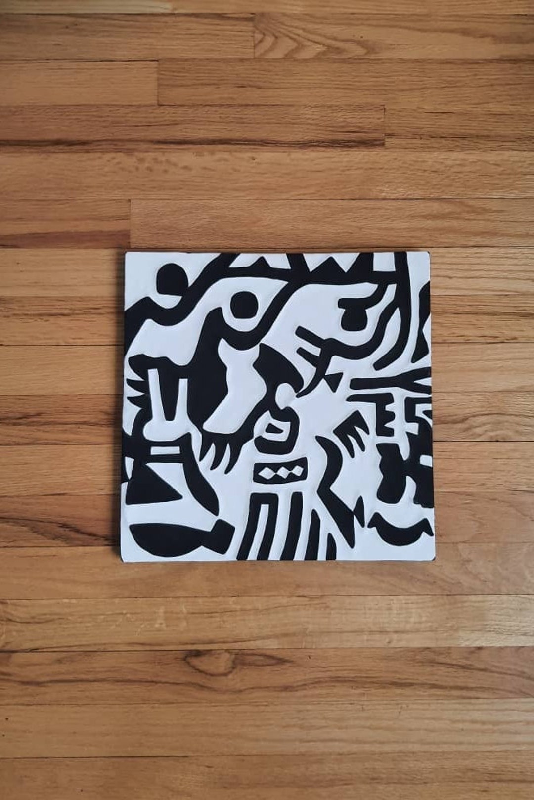 Black & White Imigongo Rwanda Painting/ African Handcraft Wall Decor ...