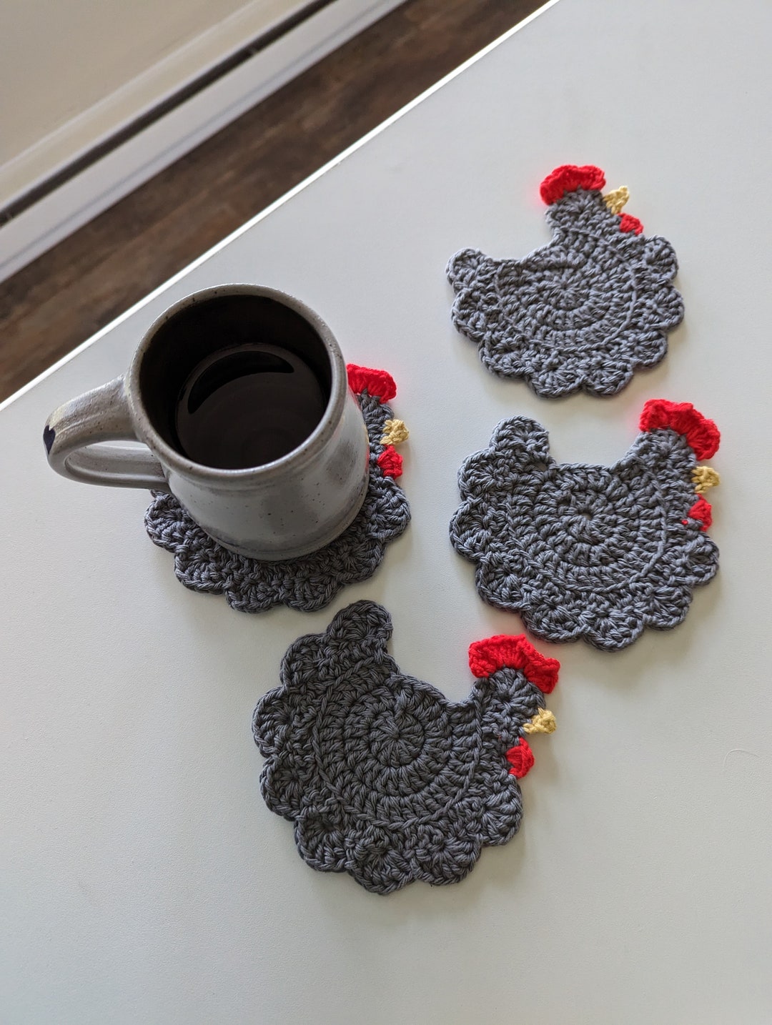 Chicken Coasters or Chicken Pot Holders, Chicken Hot Pads, Chick ...