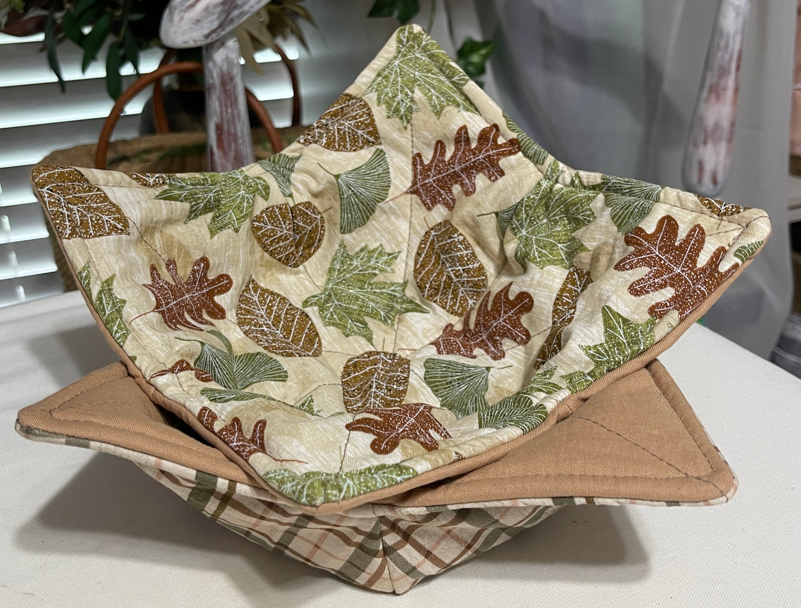 Set of 2 Reversible Quilted Bowl Cozies microwave Safe - Etsy