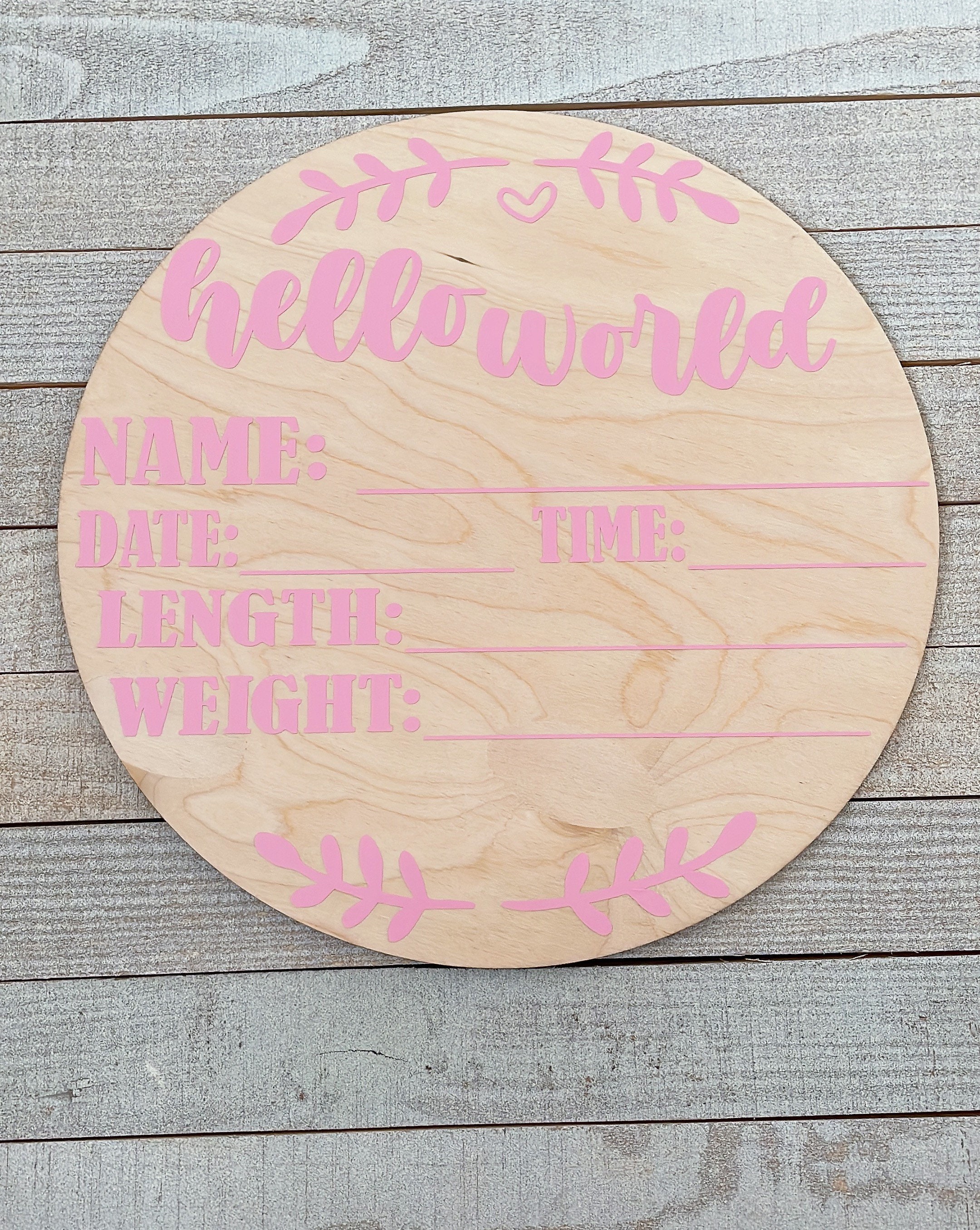 Hello World Baby Announcement Birth Personalized Baby Name - Etsy