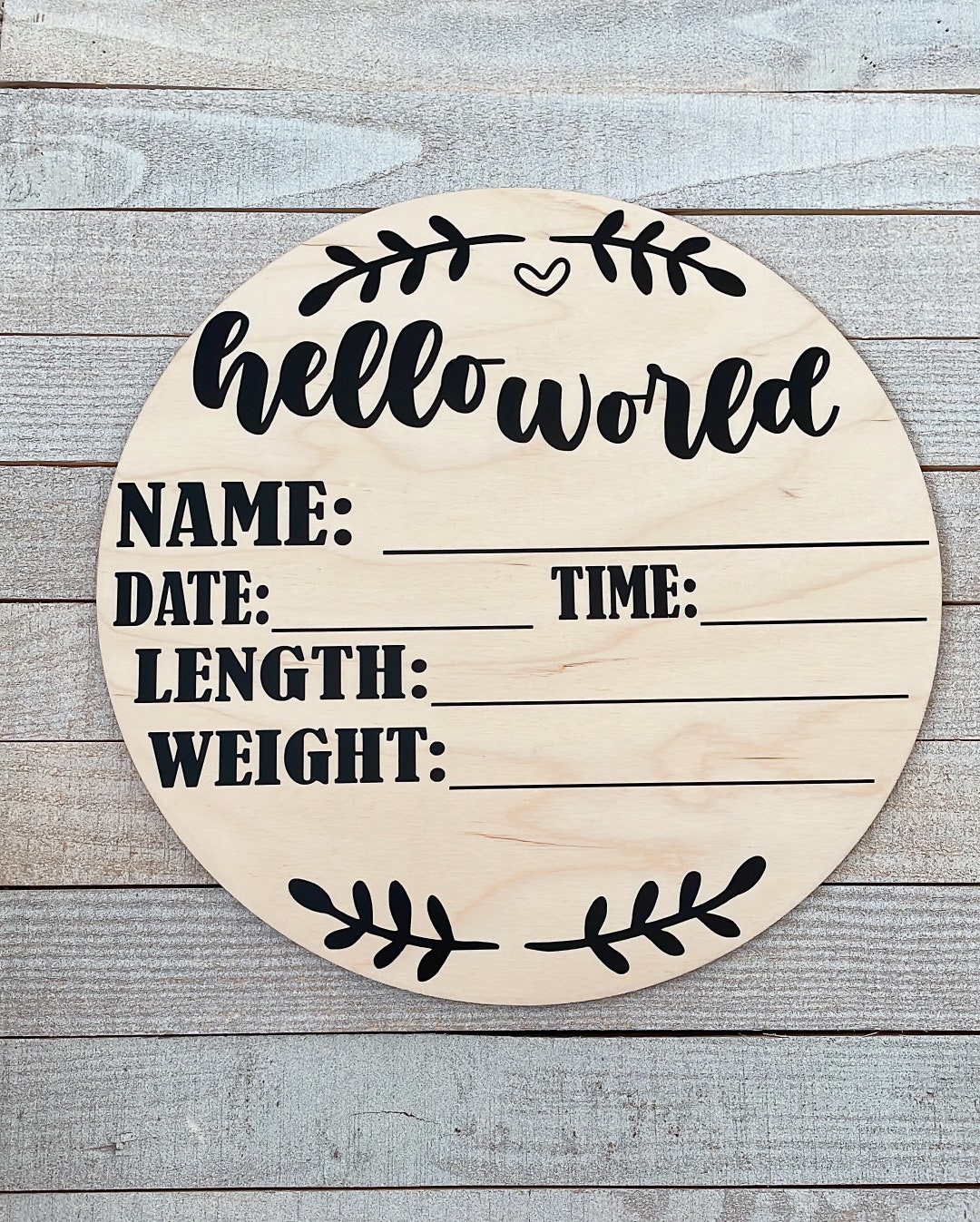 Hello World Baby Announcement Birth Personalized Baby Name - Etsy