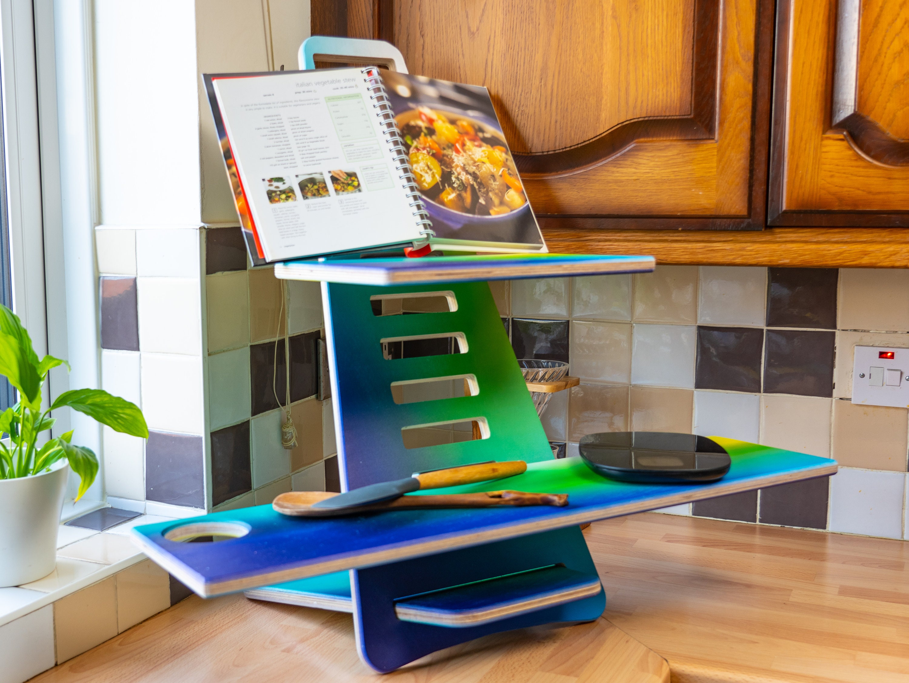 SMART Ergonomic Home Office, Mobile Adjustable Laptop Riser, Birch Ply ...