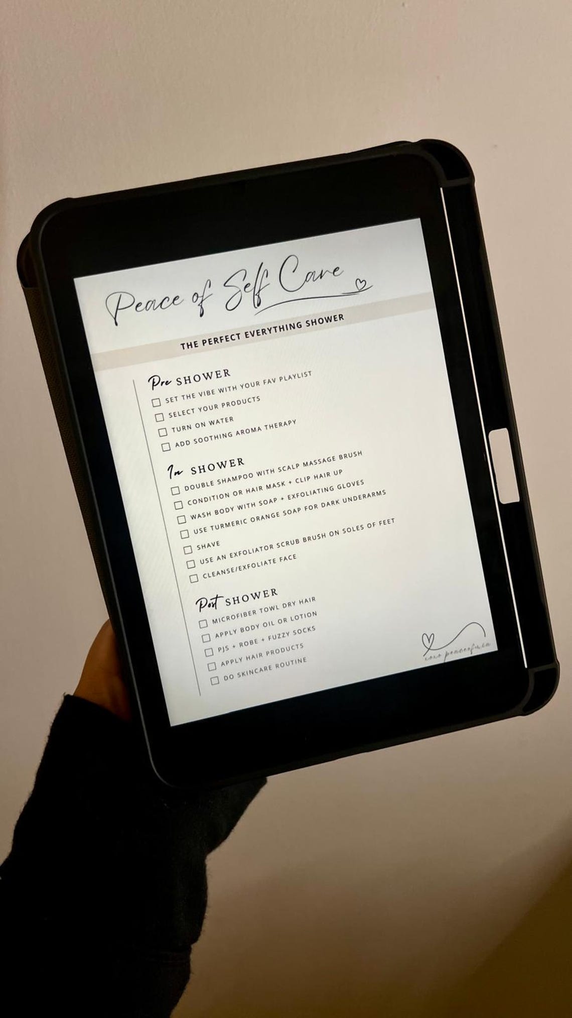 Self Care Shower Routine Checklist - Etsy