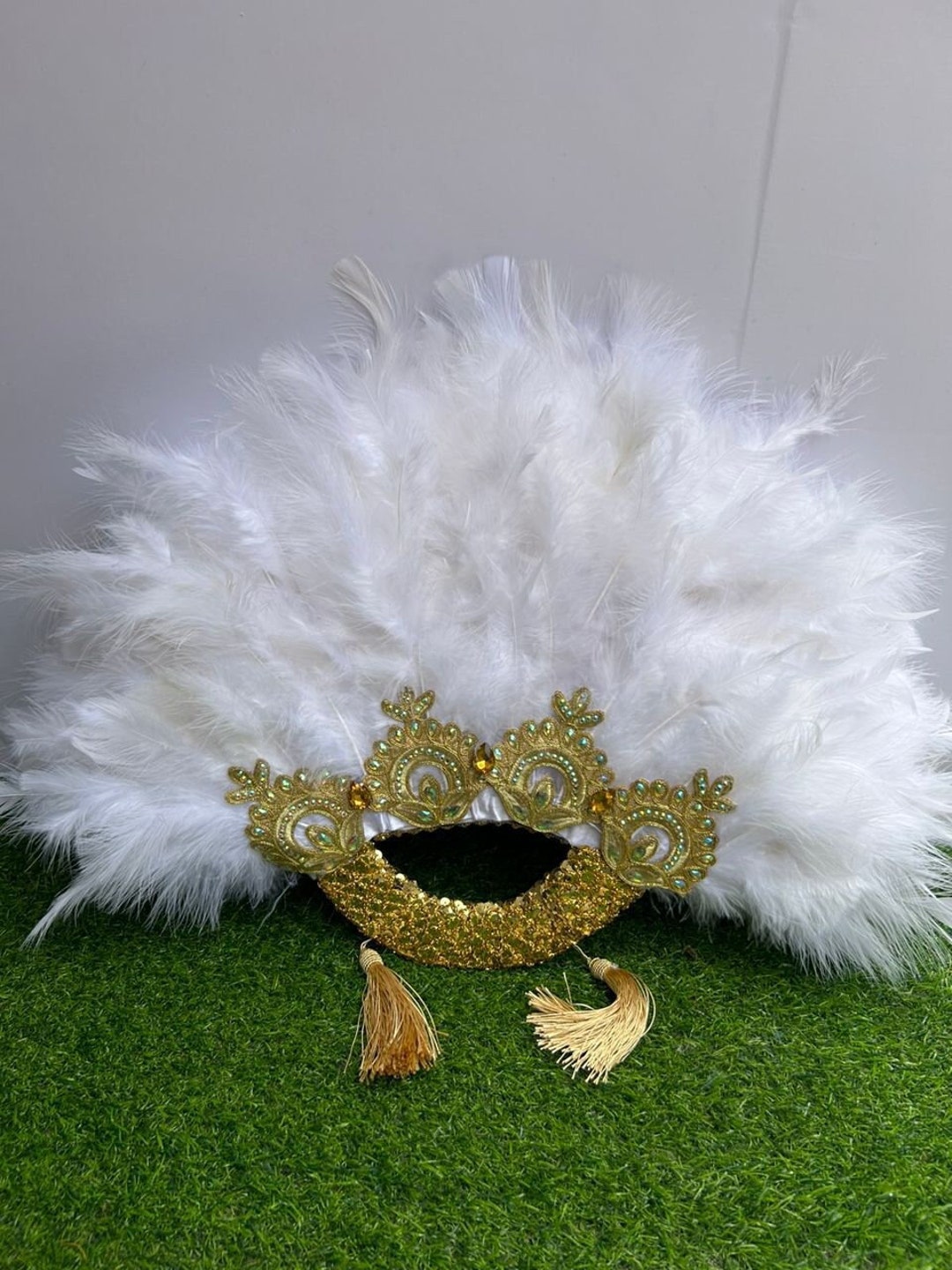 Beautiful White Feathered Bride Hand Fan, African Traditional Wedding ...