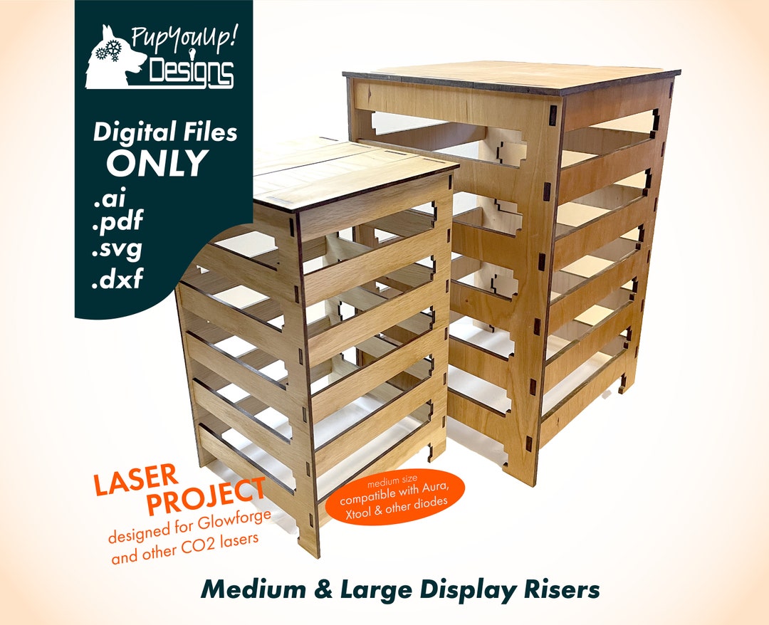 Display Risers-two Sizes LASER FILE Designed for Glowforge - Etsy