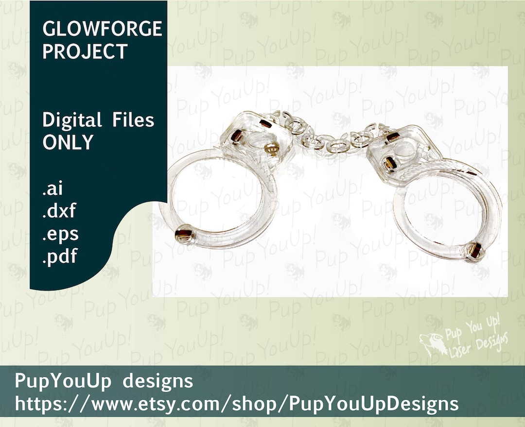 Handcuffs novelty Onlydigital FILE Made for Glowforge .svg .ai .dxf - Etsy