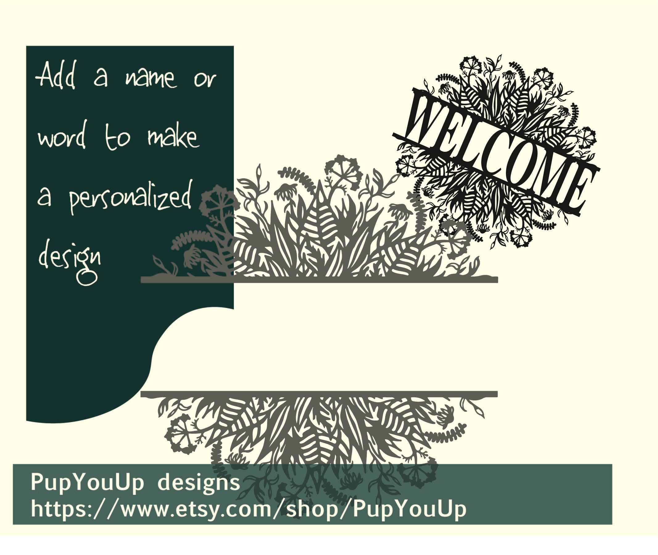 Split Name Floral Mandala SVG Cut File for Cricut, Glowforge; Family ...