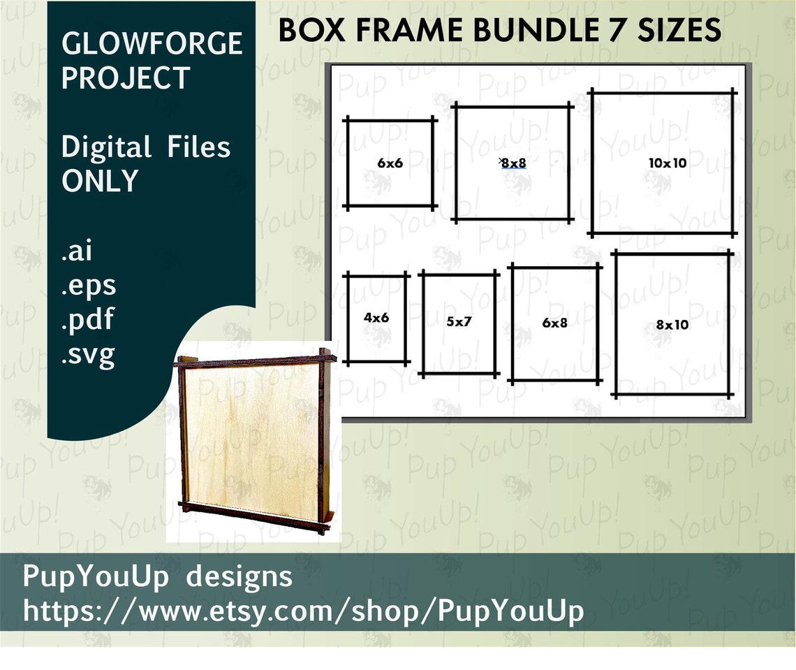 3D Box Frames Bundle 9 Sizes for Laser Engravings Quick & Easy Assembly ...