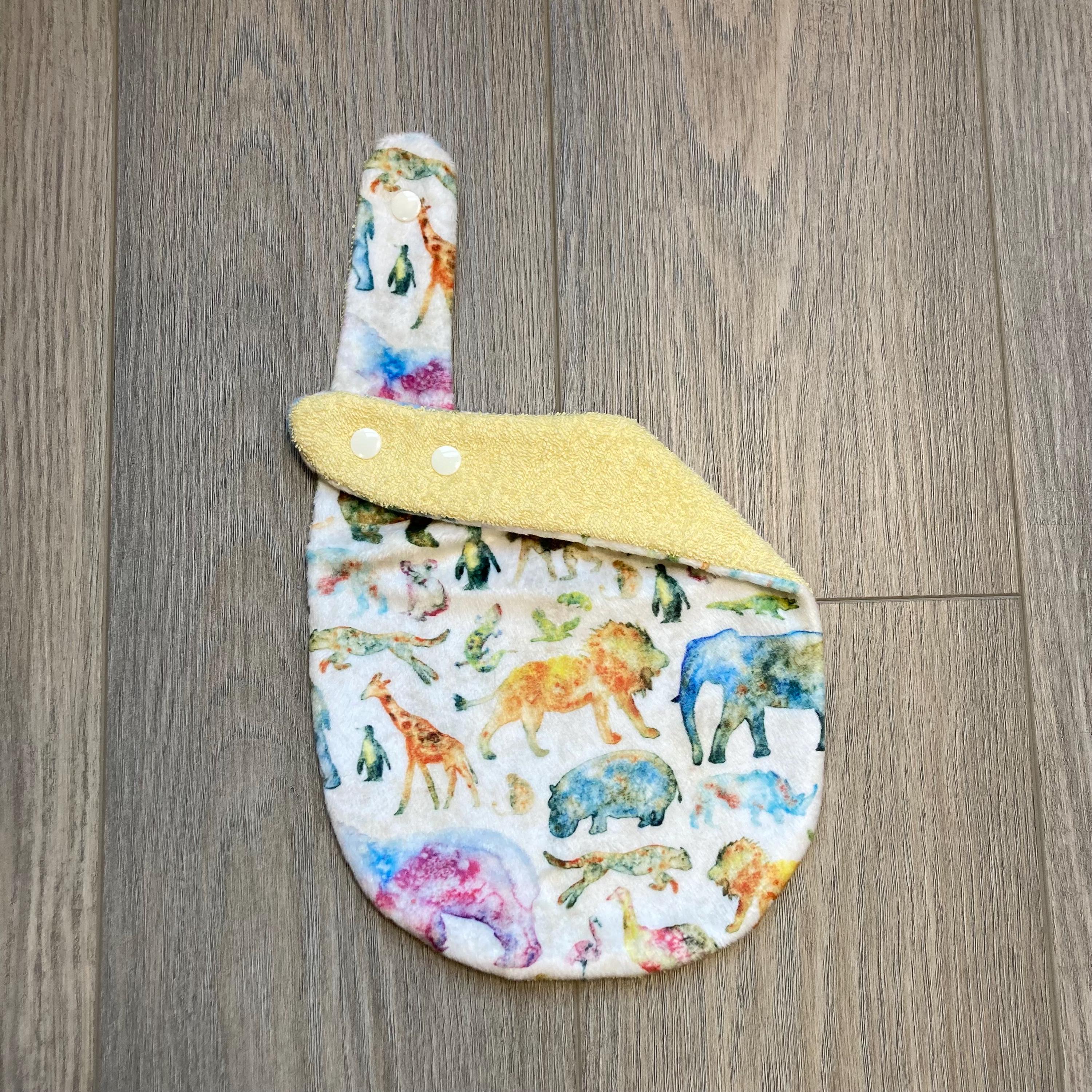 Minky Terry Cloth Baby Bib: Round Boy Bib, Absorbent Drool Catcher - Etsy
