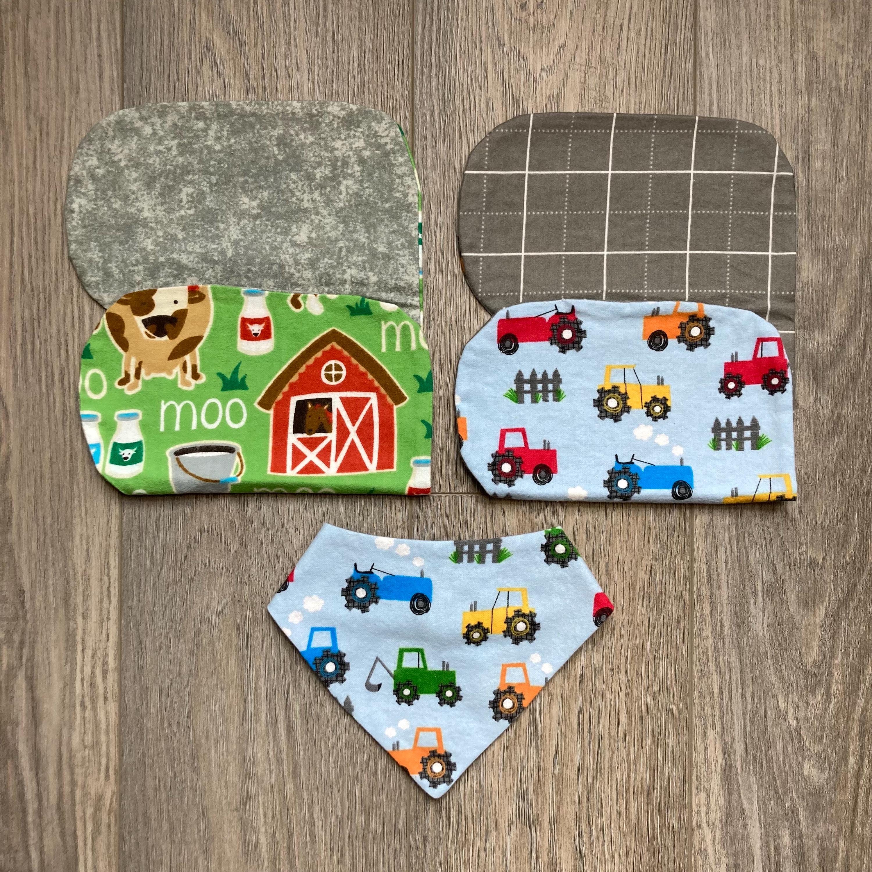 FARM Baby Burp Cloth or Bib BUNDLES / Flannel Baby Burp Cloth or Bib ...
