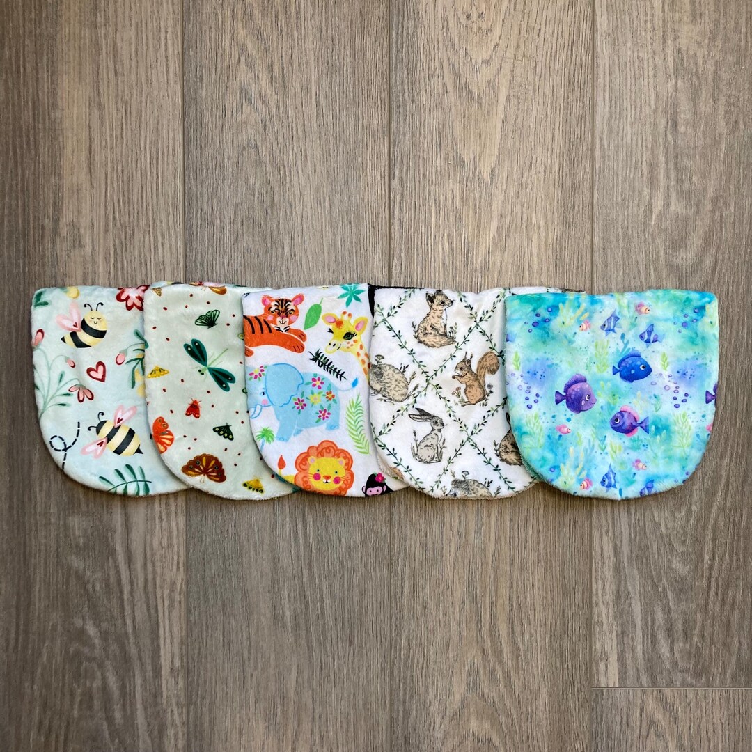 Animal Print Baby Bib: Minky, Terry Cloth, Adjustable Snap - Etsy
