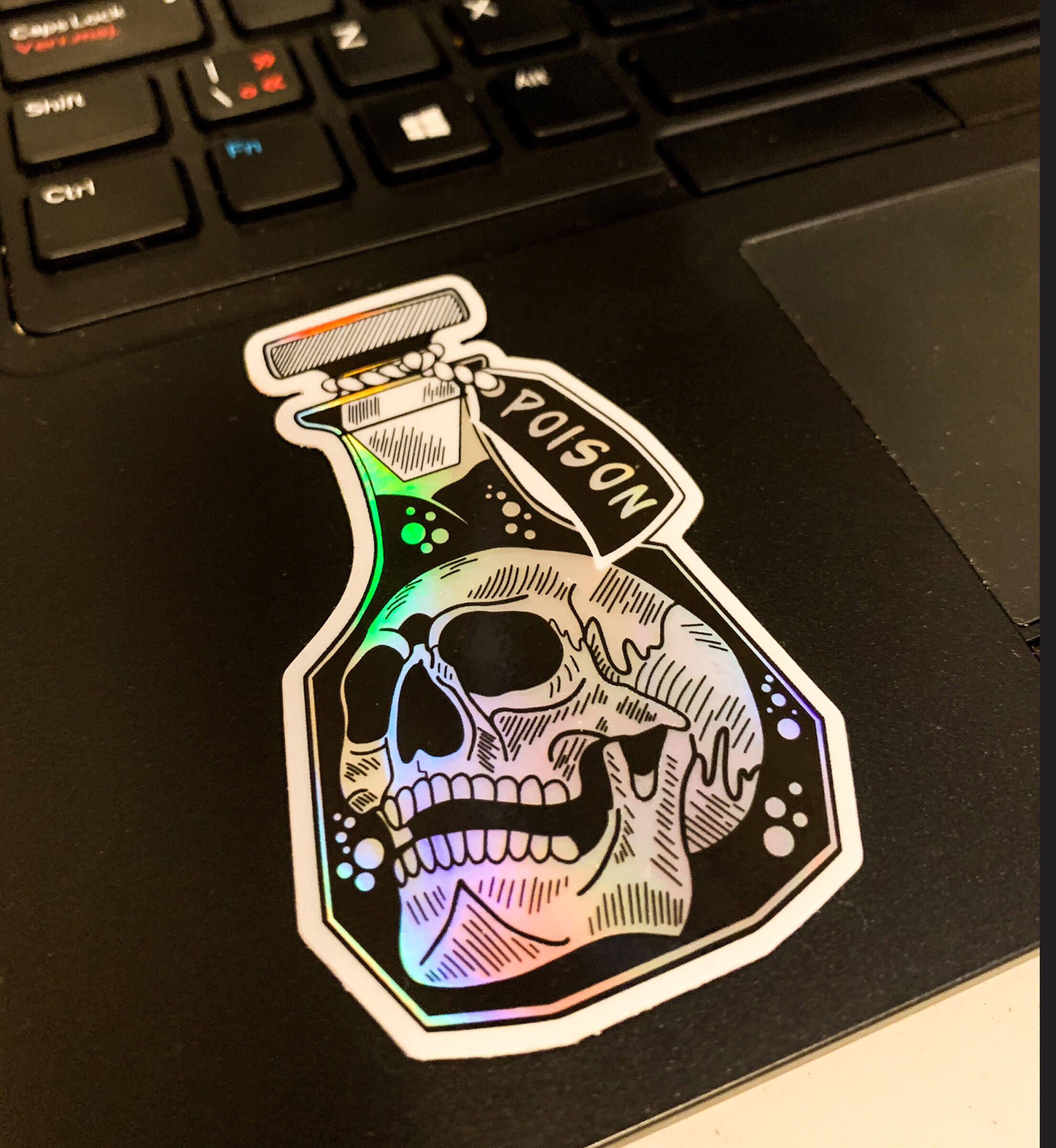 Poison Bottle Sticker Skull Sticker Holographic 1.9 X 3 - Etsy