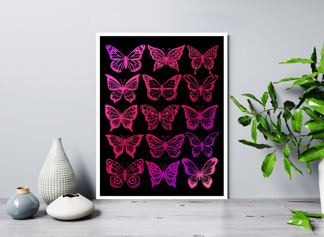Butterfly Foil Print | Butterfly Art | Holo Art Print | Foil Art ...