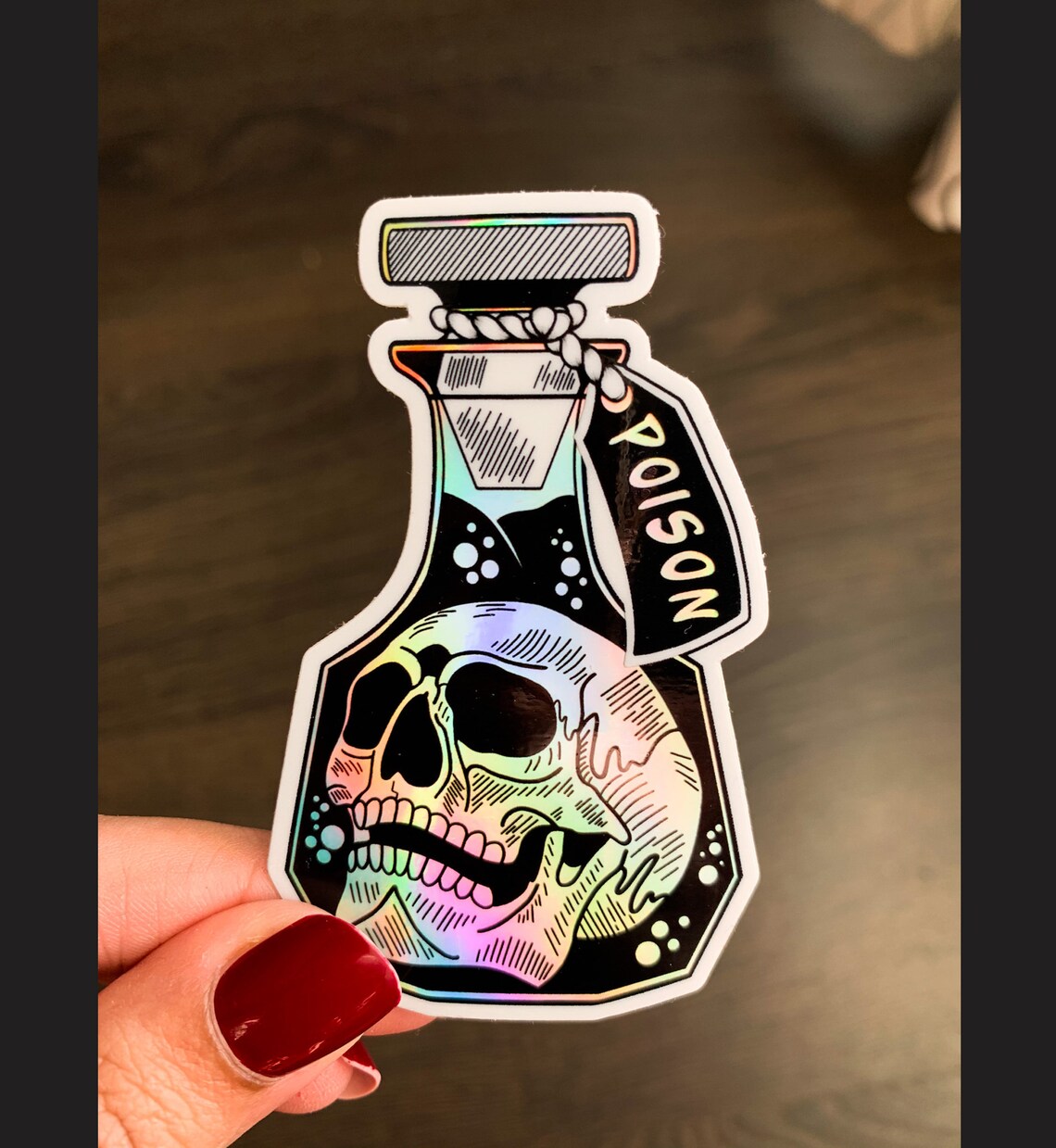 Poison Bottle Sticker Skull Sticker Holographic 1.9 X 3 - Etsy