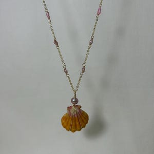 Sunrise Shell Necklace With Pearl (#101) - Etsy
