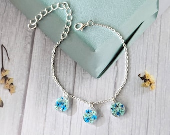 Blue Flower Bracelet | Etsy