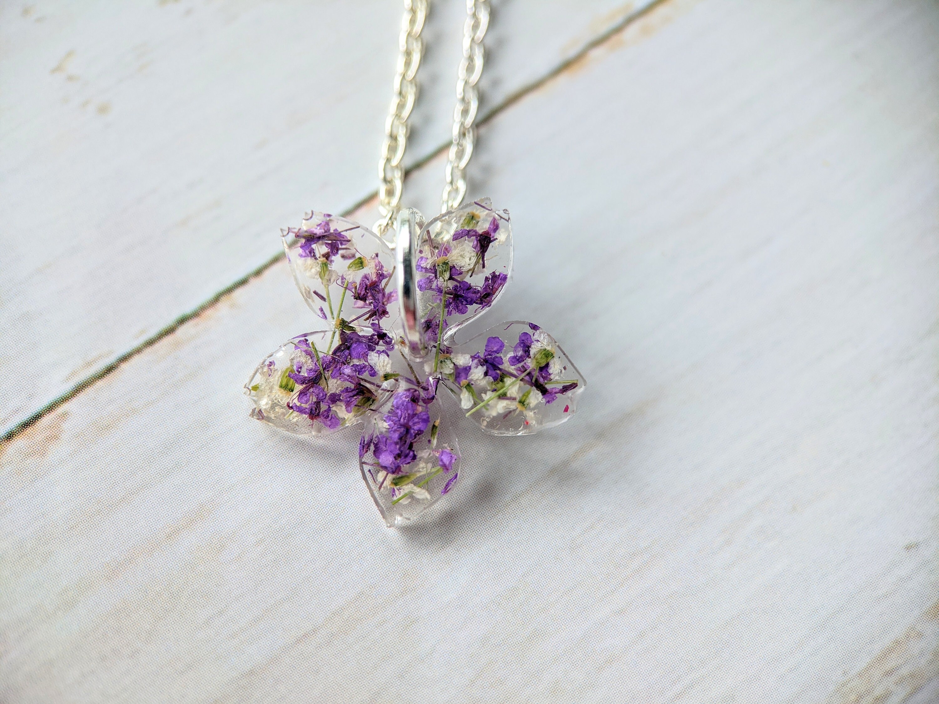 Small Flower Necklace Botanical Necklace Plant Necklace | Etsy