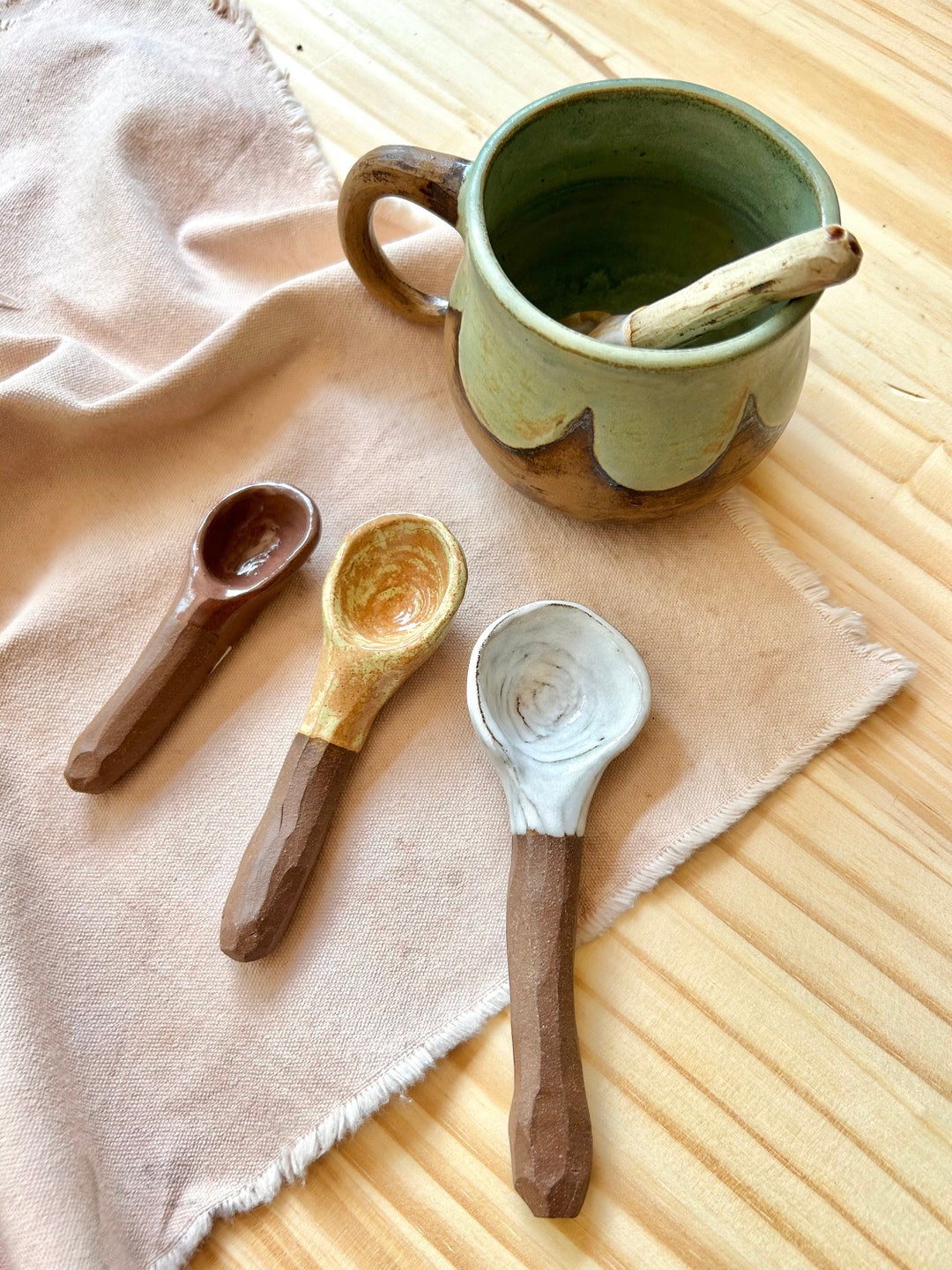 Ceramic Spoons Varied Colors and Sizes for Spices and Tasting Handmade ...