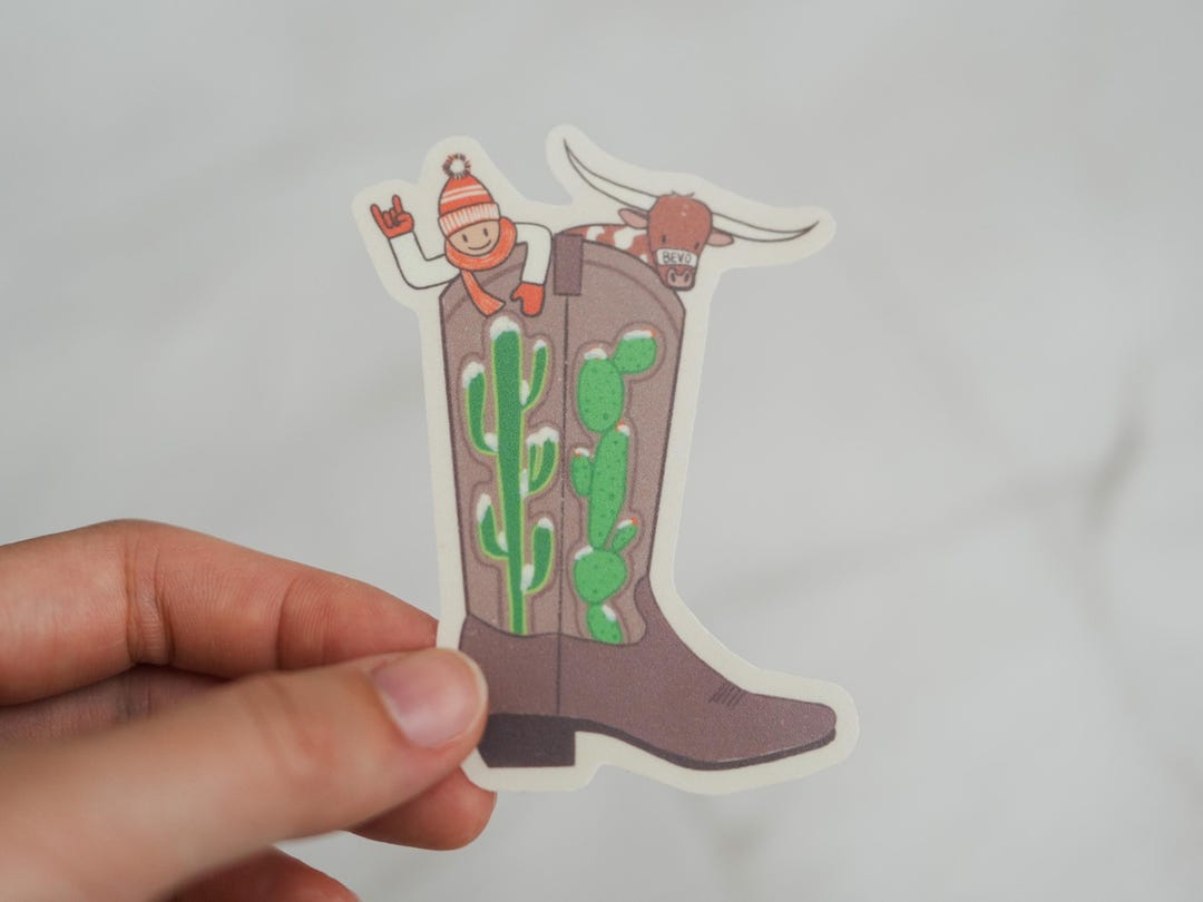 UT Austin Longhorn Sticker | Cowboy Boot Sticker | Hook'em | Winter ...