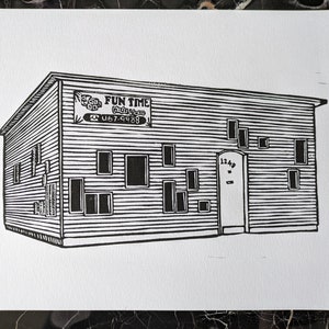 SLC Fun Time Kidz Kare - Linocut Print - Etsy