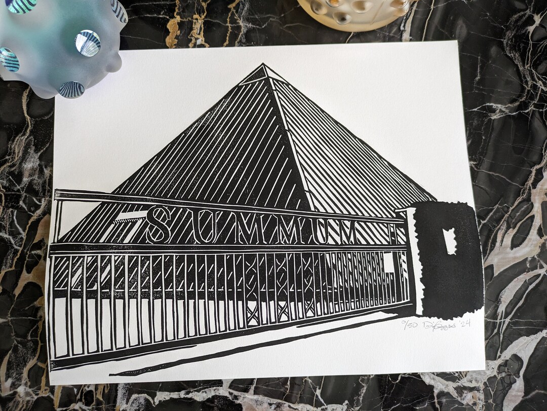 SLC Summum Pyramid - Linocut Print - Etsy