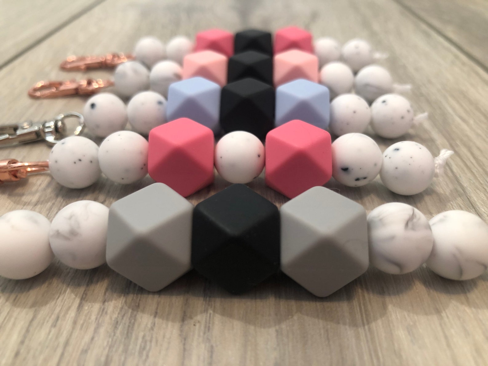 Silicone Beads for Keys, Beaded Keychain, Backpack Keychain, Beaded ...