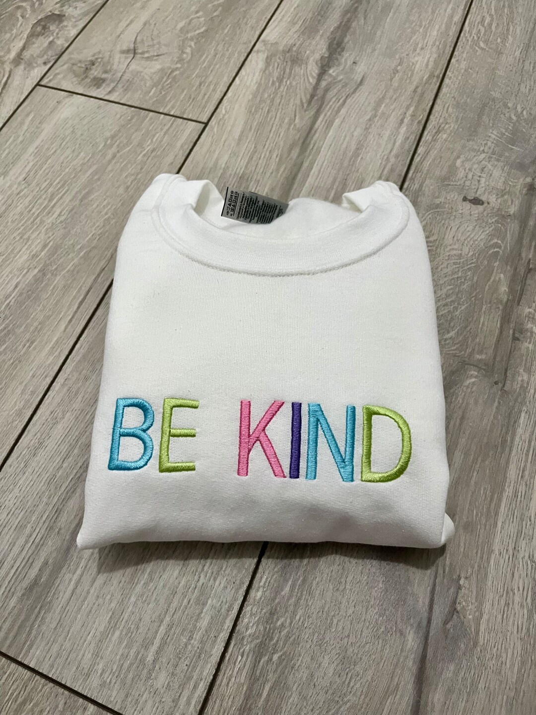Be Kind Embroidered Crewneck Sweatshirt, Positive Affirmations ...