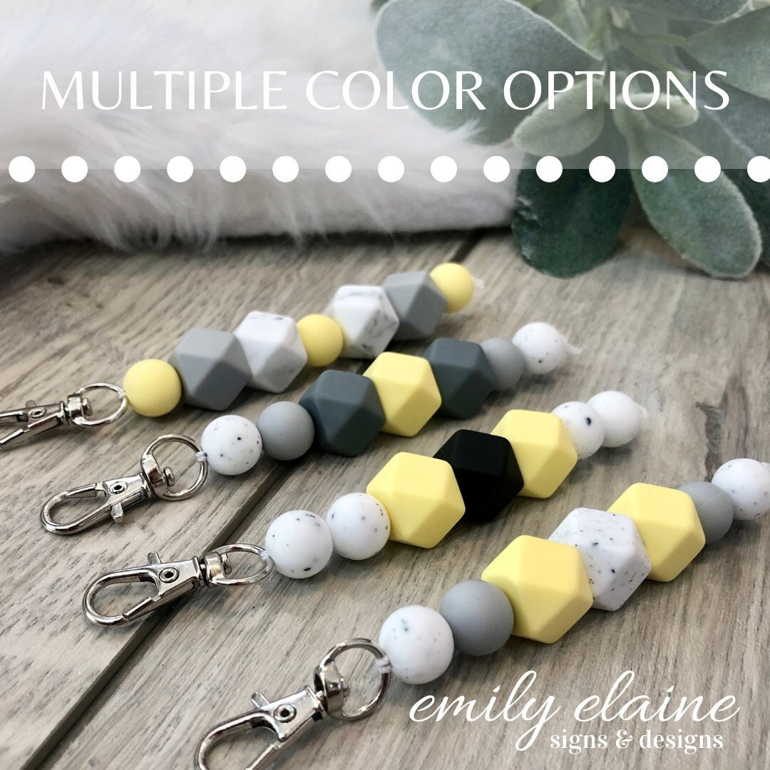 Silicone Beads for Keys, Beaded Keychain, Backpack Keychain, Beaded ...