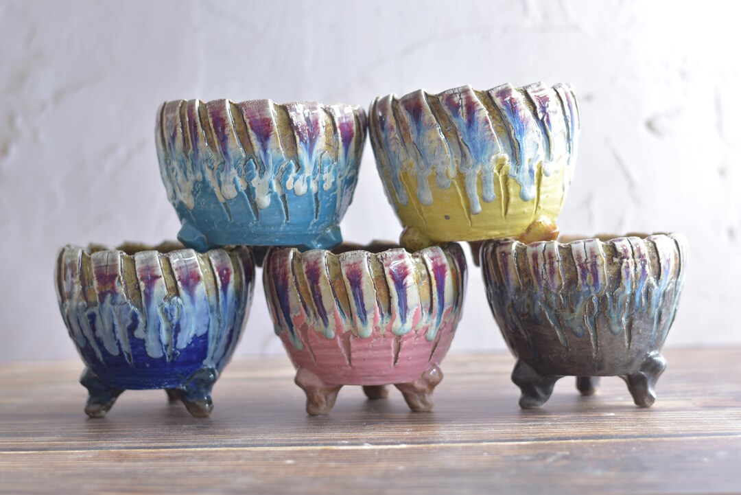 Handmade Crackled Ceramic Succulent Planter – Small Clay Pot - Etsy