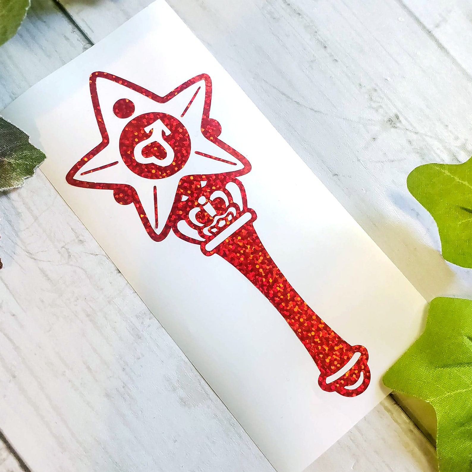 Sailor Mars Transformation Wand Holographic Vinyl Decal - Etsy