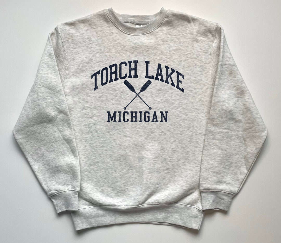 Torch Lake Michigan Crewneck Sweatshirt Torch Lake Pullover Crewneck - Etsy