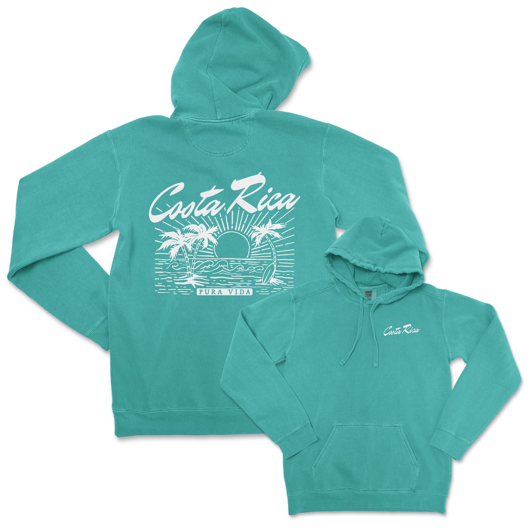Costa Rica Comfort Colors Hooded Sweatshirt Front and Back Print - Etsy