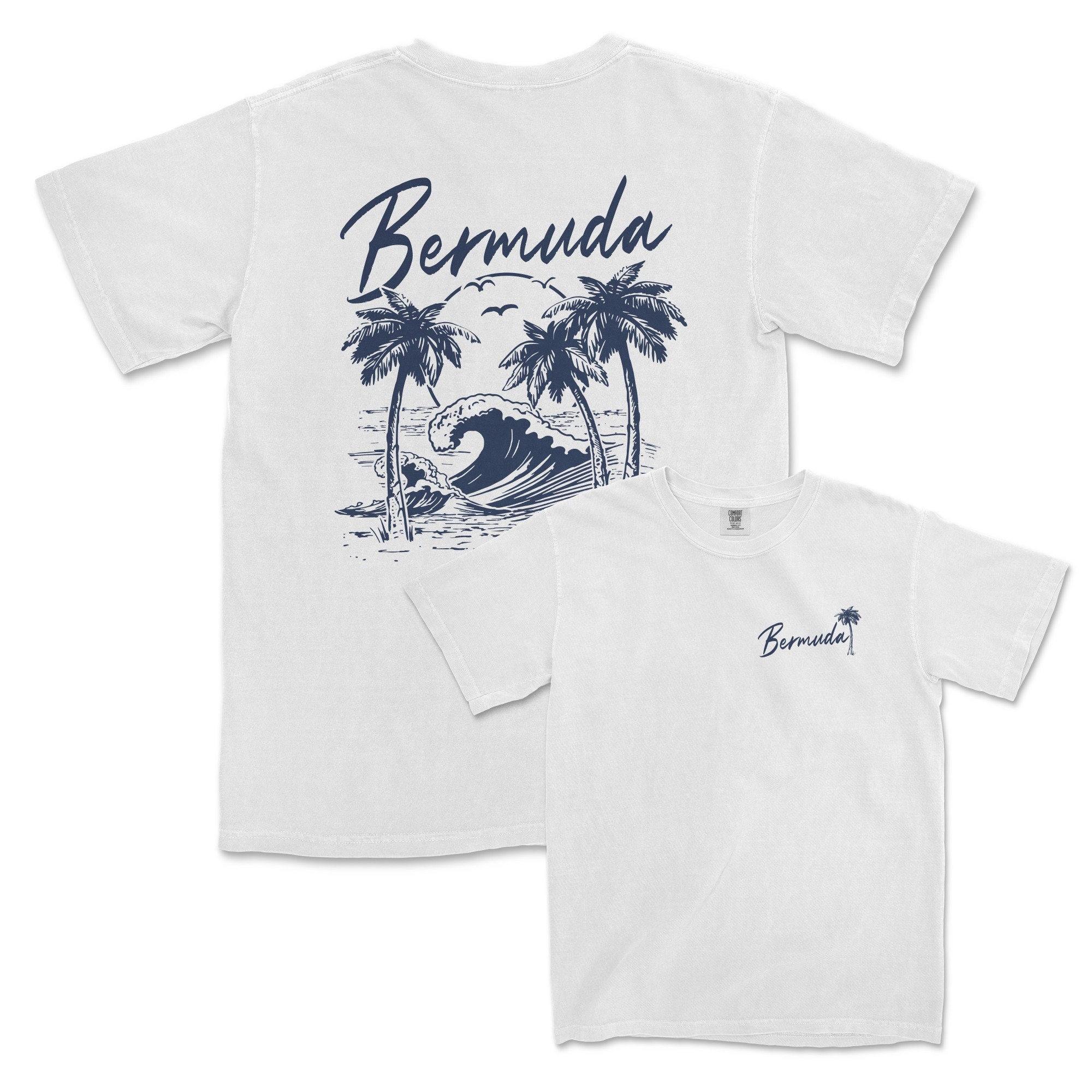Bermuda T-shirt Front and Back Print - Etsy