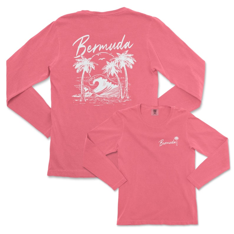 Bermuda Long Sleeve Shirt Front and Back Print - Etsy