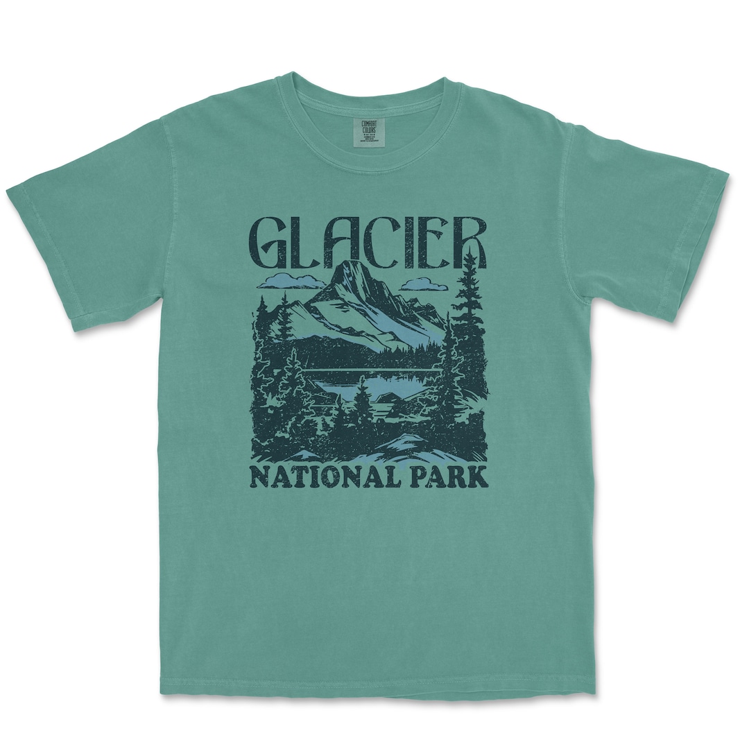 Glacier National Park Comfort Colors T-shirt Distressed Design (unisex ...