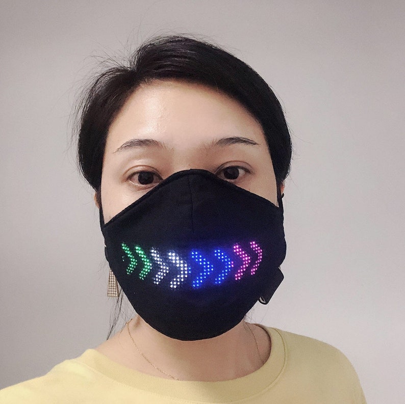 LED Programmable Display Face Mask Rechargeable App Controlled | Etsy