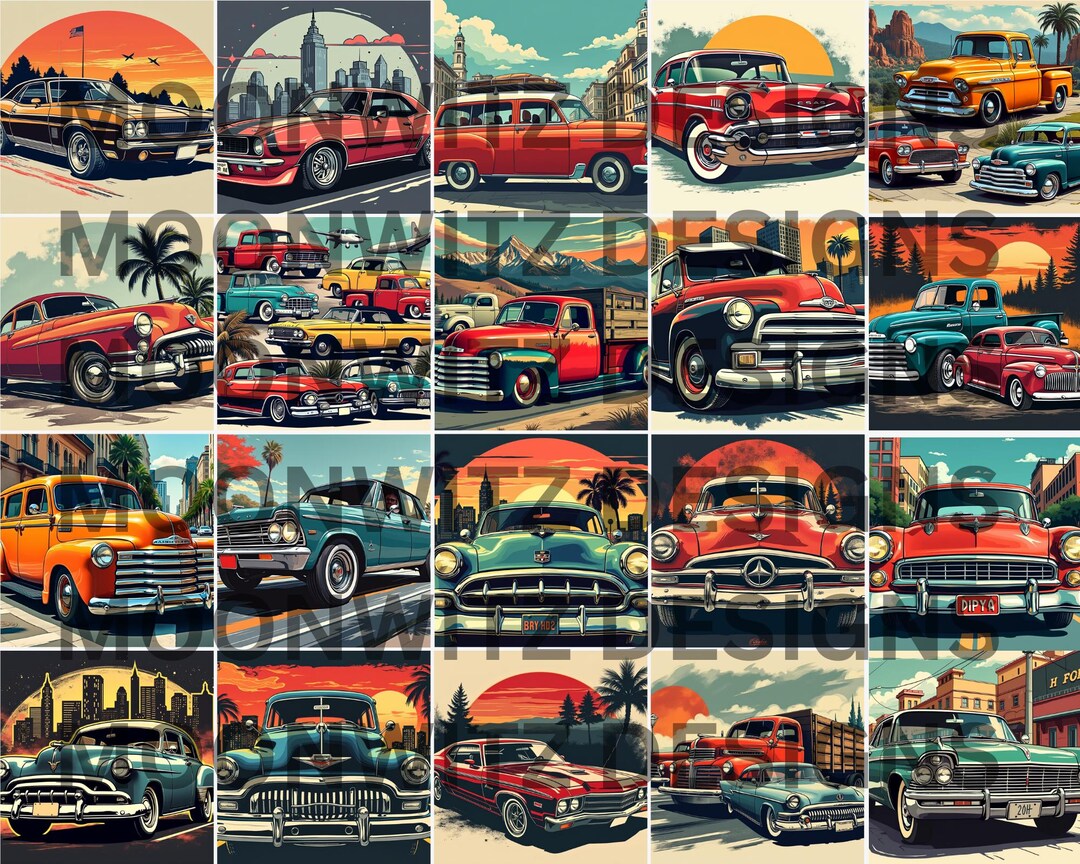 100 Count Vintage/retro Vehicles Digital Images - Etsy New Zealand