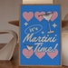 It's Martini Time Blue Pink Hearts Retro Digital Wall Art Poster Trendy ...